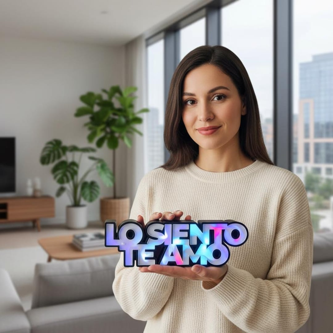 Lo Siento Te Amo LED Sign, Hooponopono Healing Art, Spanish Affirmation ...