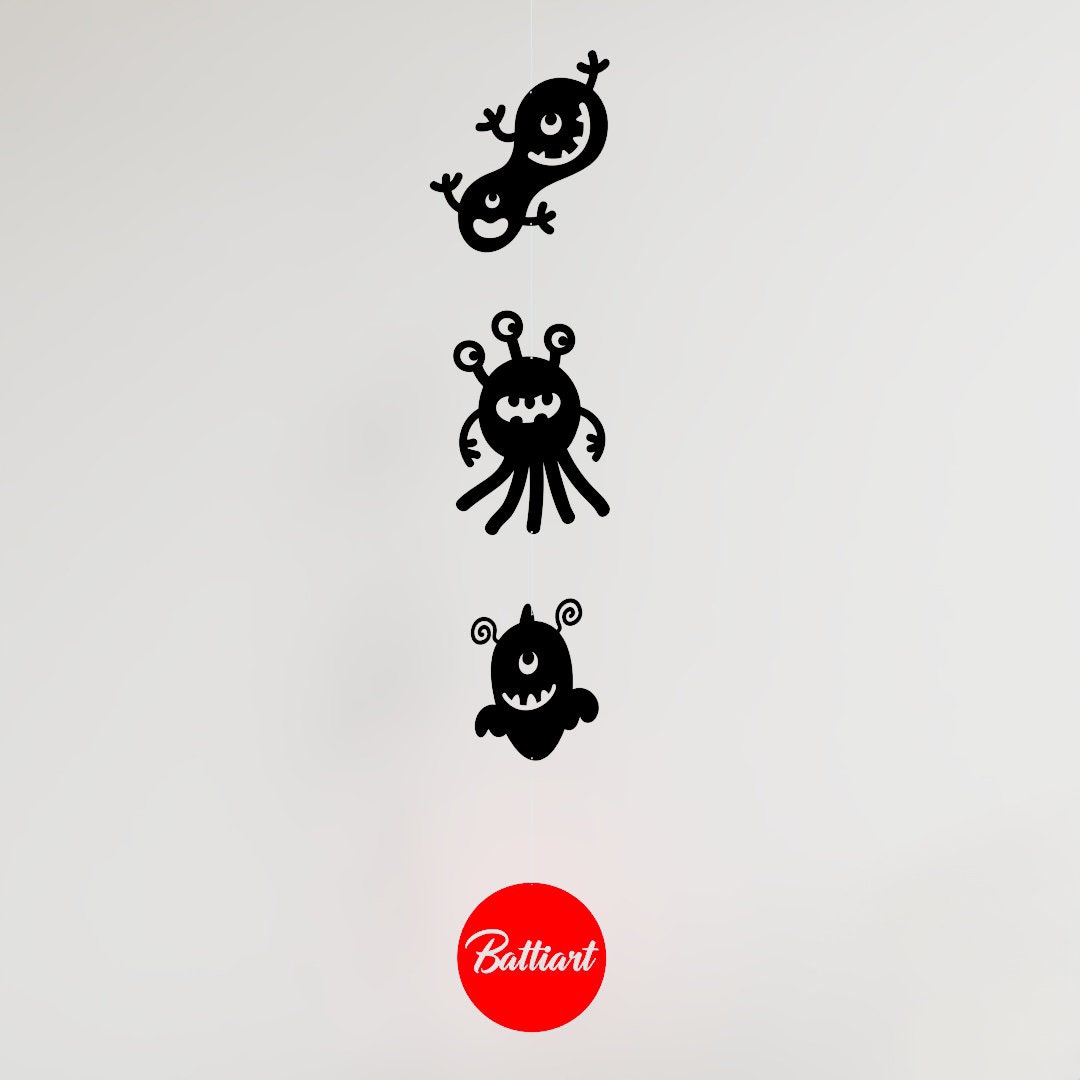 Adorable Monster Hanging Mobile Fun and Playful Decor for Kids Rooms - Etsy