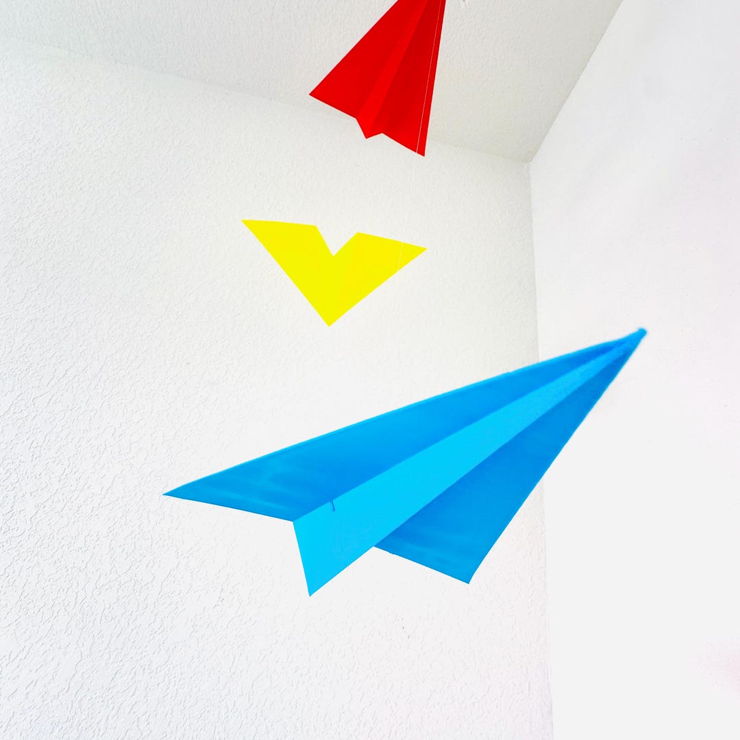 Paper Airplane Hanging Mobile: 3D Printed Nursery Decor - Etsy