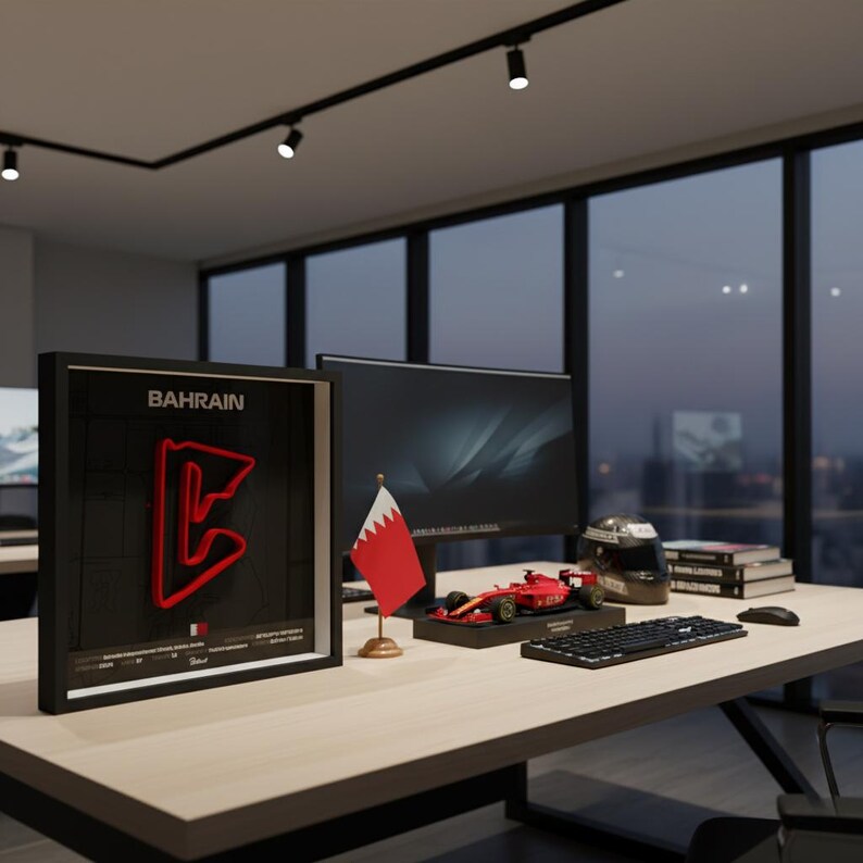 Bahrain International Circuit 3D Shadow Box – Minimalist Formula One ...