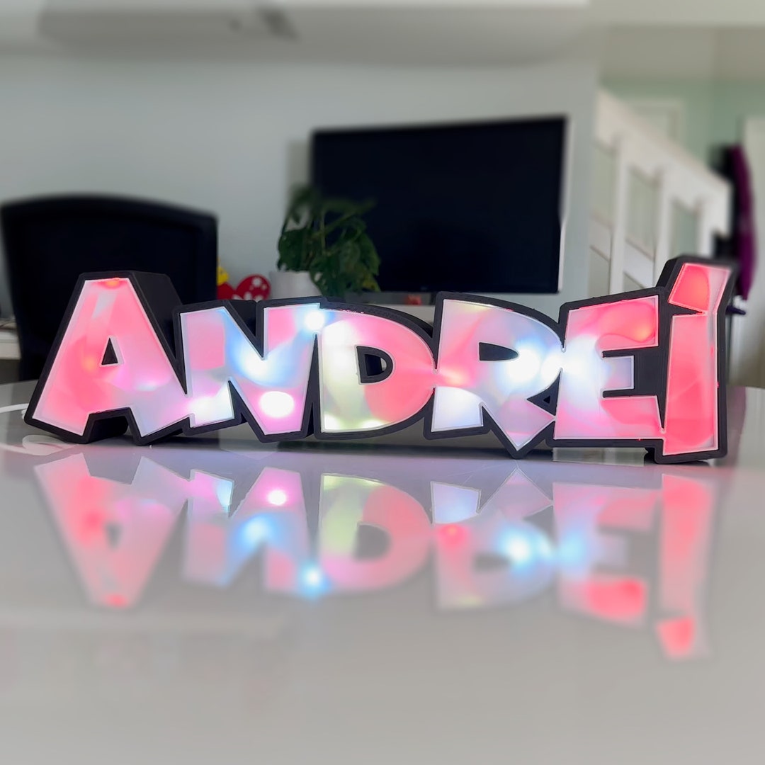 Personalized Luminous Name Sign - Customizable LED Lighting, Schedule ...