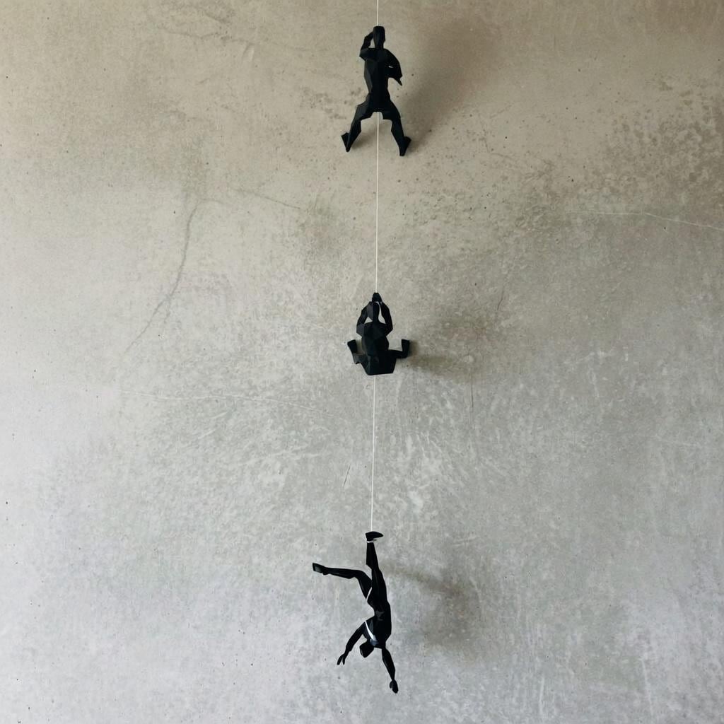Wall Climber Sculpture Set, 3D Printed Climbing Figures, Modern ...