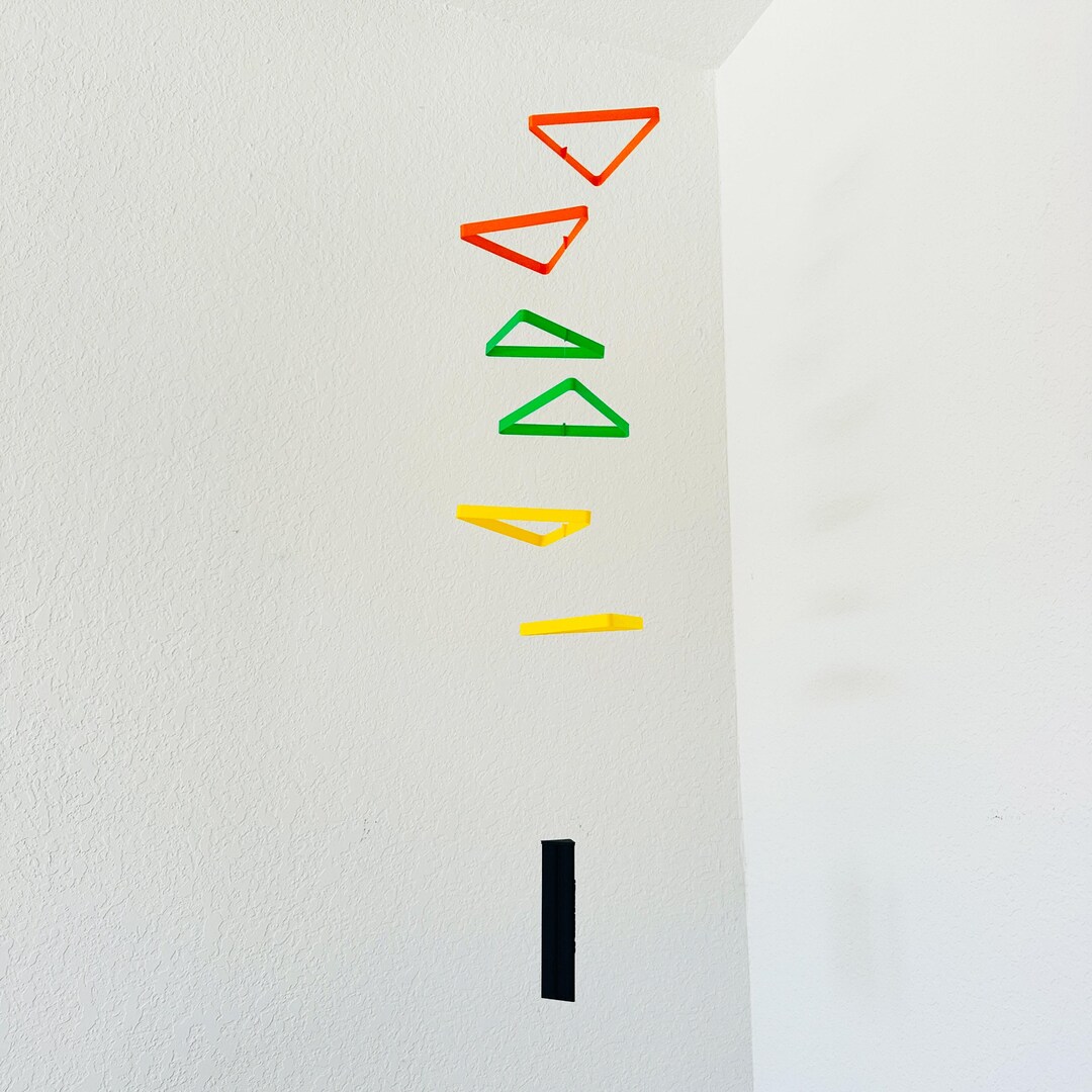 Tri-tone Triangle Mobile: Modern Kinetic Sculpture - Etsy