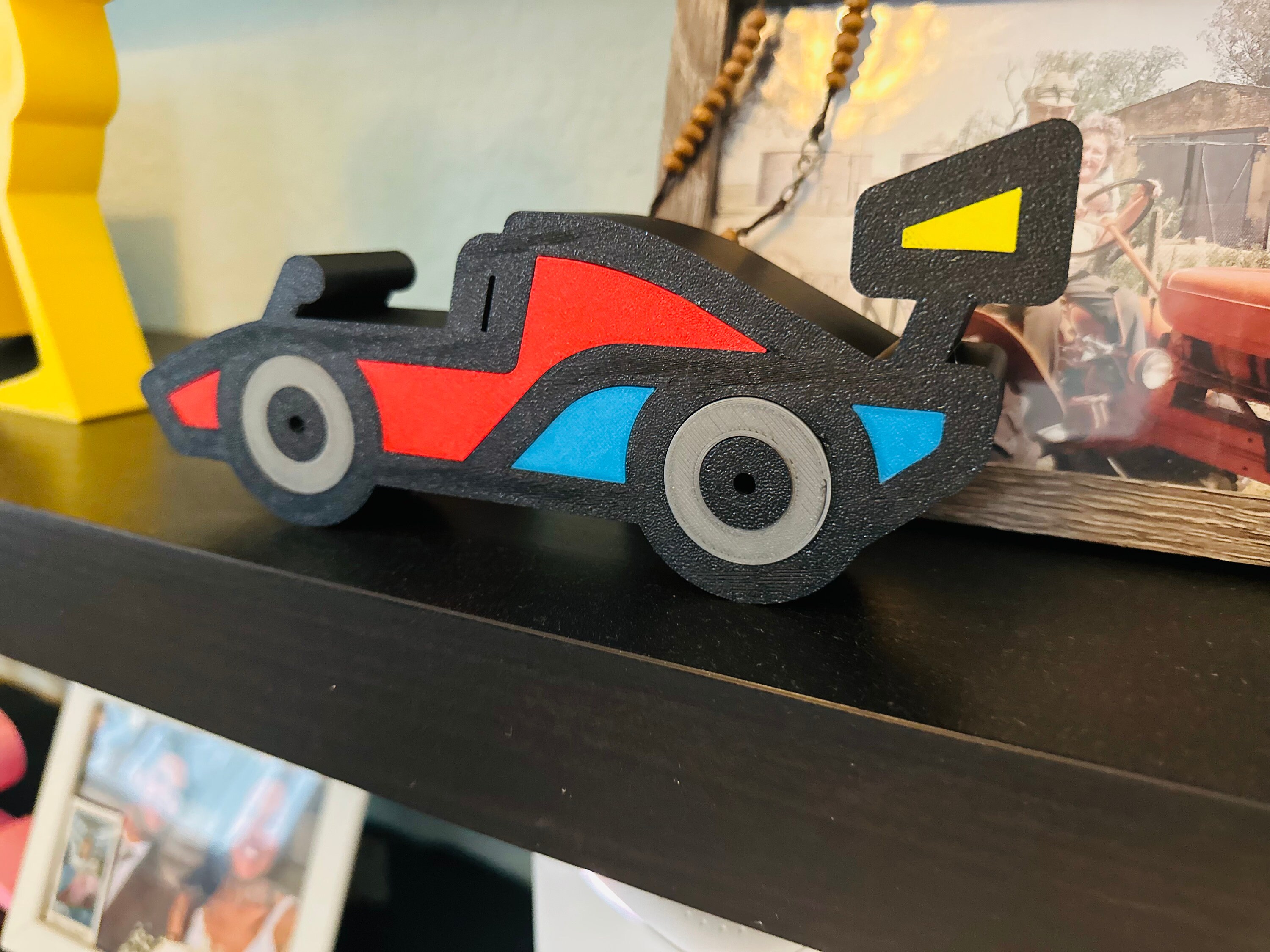 Vibrant 3D Printed Race Car Sculpture: Motorsports Decor - Etsy