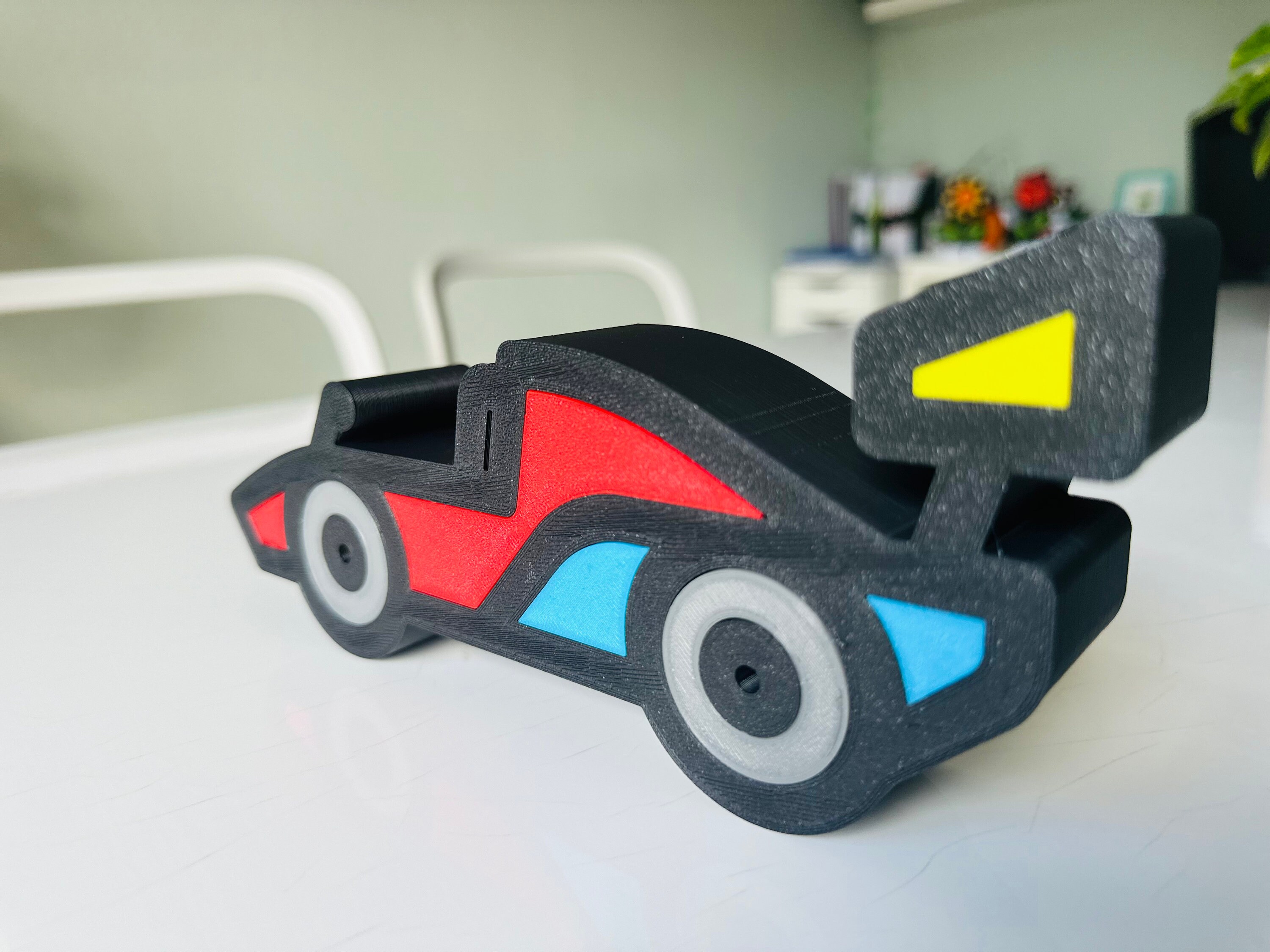 Vibrant 3D Printed Race Car Sculpture: Motorsports Decor - Etsy