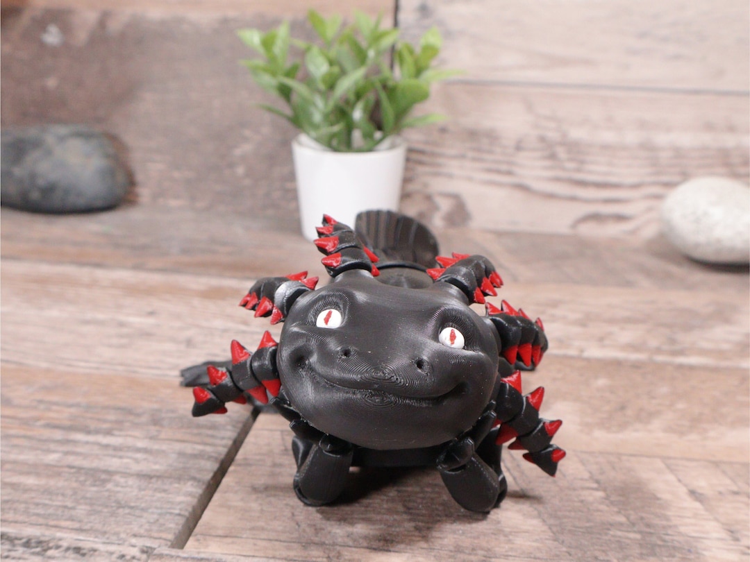 Demon Axolotl Articulating 3d Printed Sensory Toy - Etsy