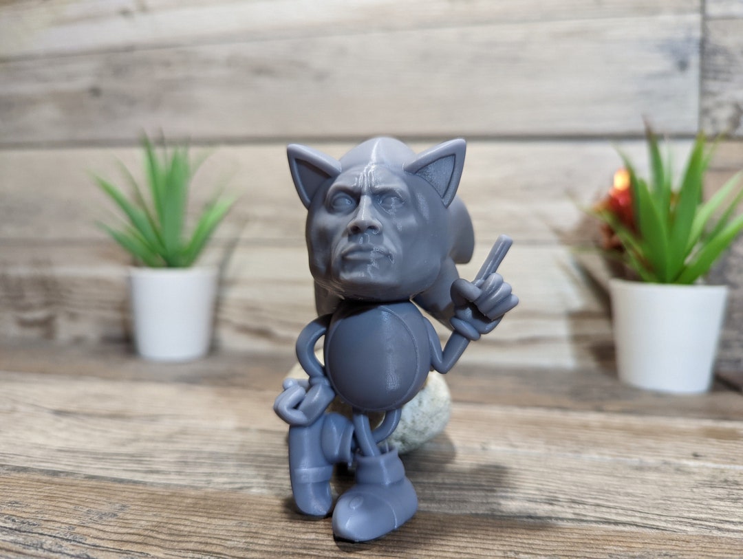 Dwayne Johnson Rocknic (the Rock + Sonic the Hedgehog) SLA Printed - Etsy