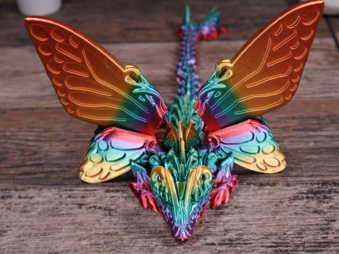 Butterfly Dragon - 4 Sizes & 50+ Colors Huge Wings 3d Printed Flexible ...