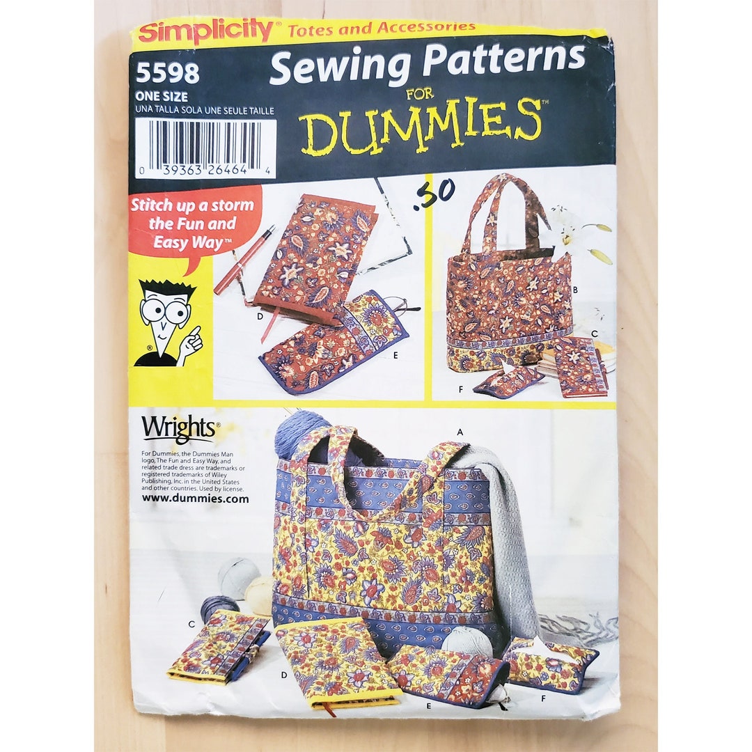 Y2K Simplicity 5598 Sewing Pattern for Dummies: Tote Bag & Accessories ...