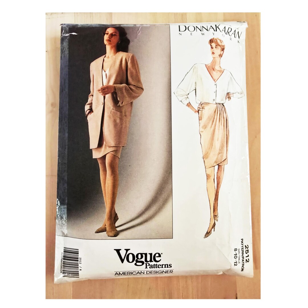90s Vogue 2512 Donna Karan Pattern: Blazer, Blouse & Skirt (sizes 8-12 ...