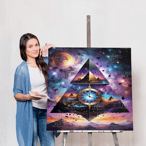 Surrealism Pyramid Wall Art Deco Digital Download Poster Print Canvas ...