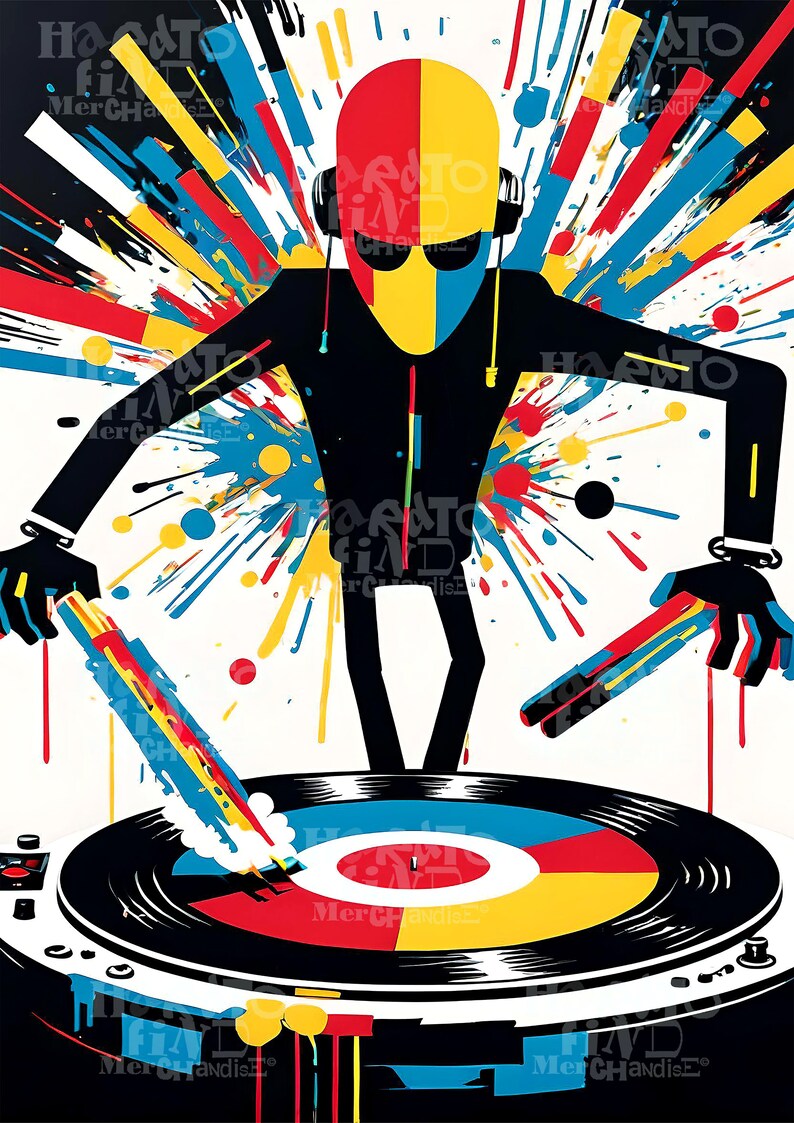 Various Music Wall Art A4 Prints, Vinyl Record, Dj's, Techno Heads ...