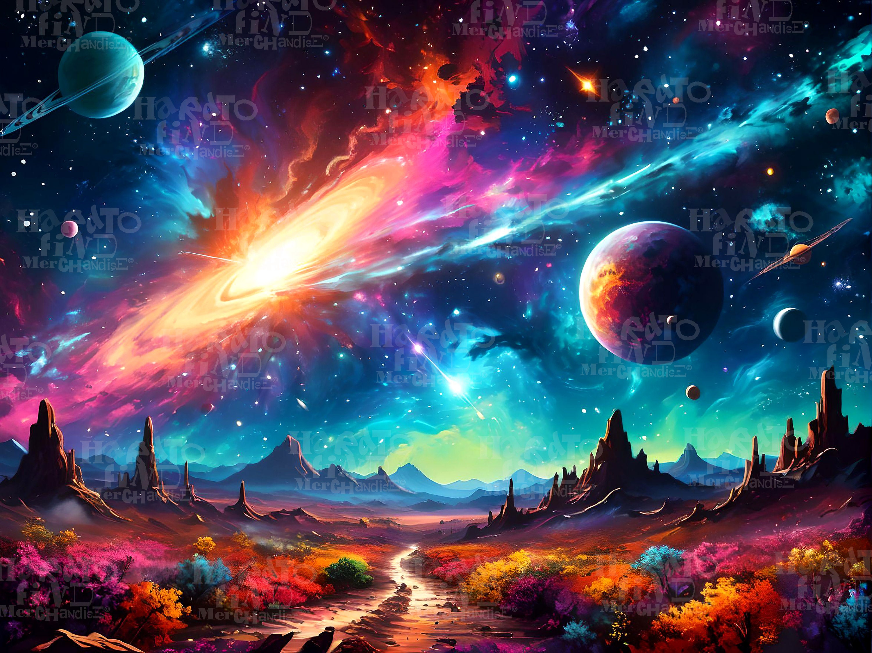 Alien Fantasy Landscape, Wall Art Poster Print, Image Download File ...
