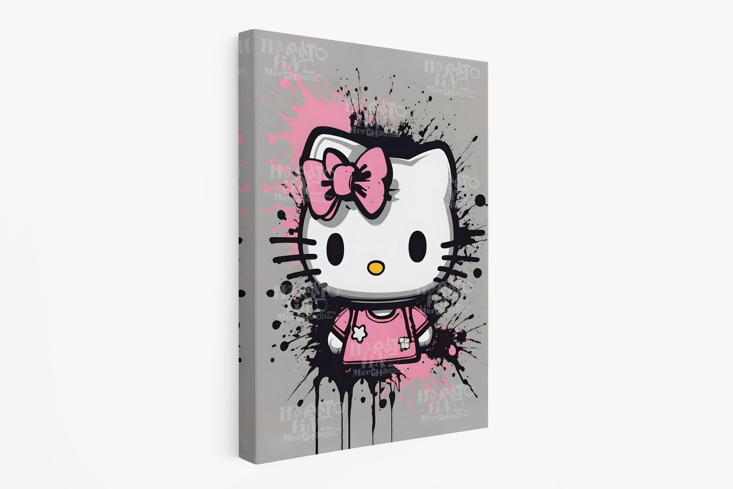 Cute Kitty Kat Poster, Wall Art Print to Download, Cat With Bow Pop Art ...