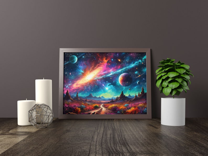 Alien Fantasy Landscape, Wall Art Poster Print, Image Download File ...