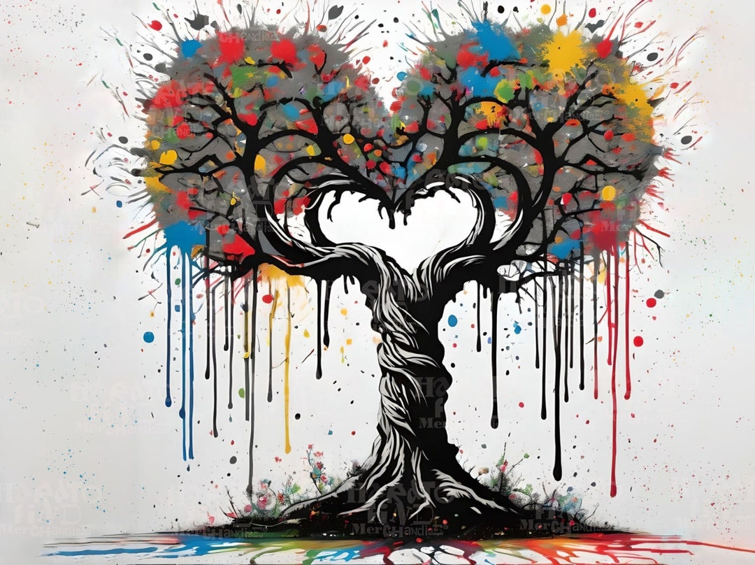 Tree of Happiness Wall Art Poster Print, Abstract Image File Any Room ...