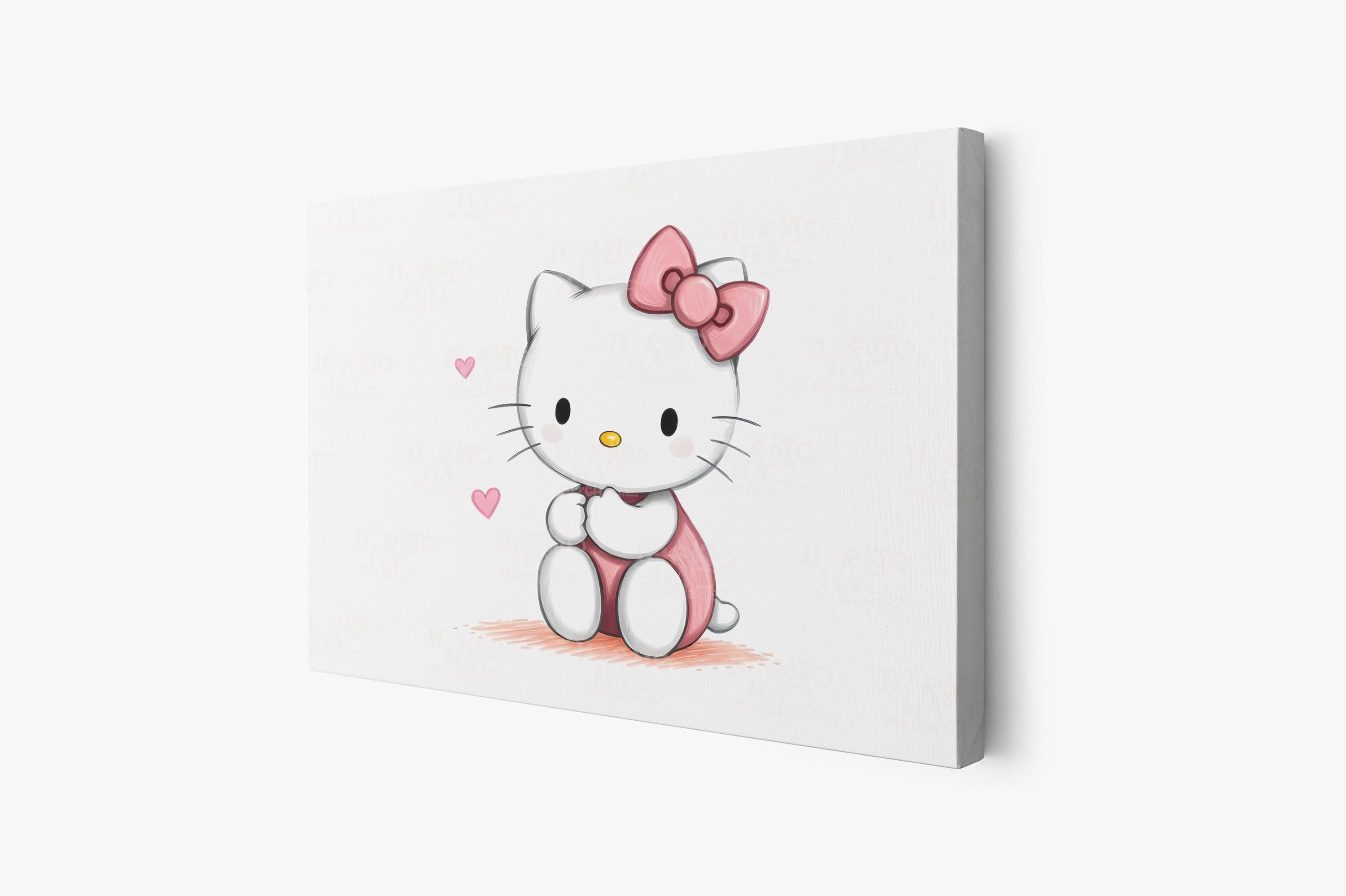 Cute Kawaii Kitty Hand Drawn Style Illustration, Digital Art, Printable ...