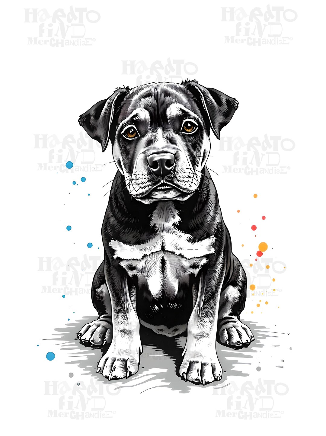 Bold Staffordshire Bull Terrier Art Print, Striking Pup Illustration ...