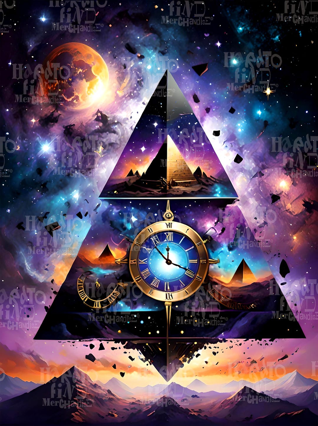 Surrealism Pyramid Wall Art Deco Digital Download Poster Print Canvas ...