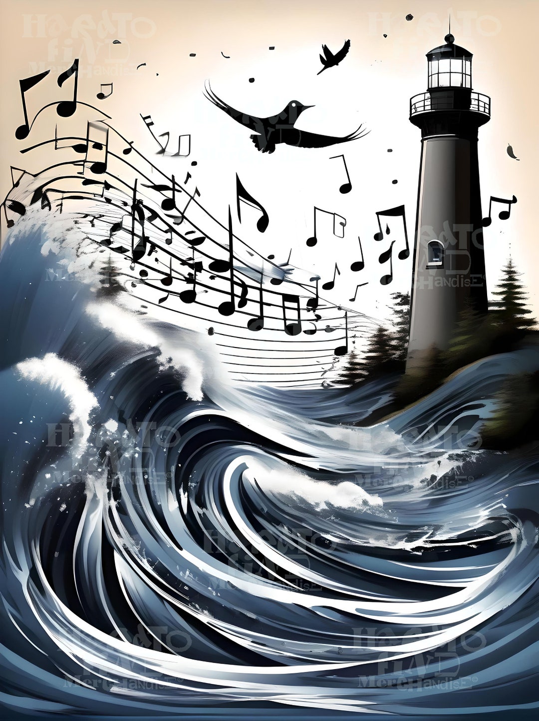 Lighthouse Wall Art, HTFM Art Work, Digital Download, Wall Poster ...