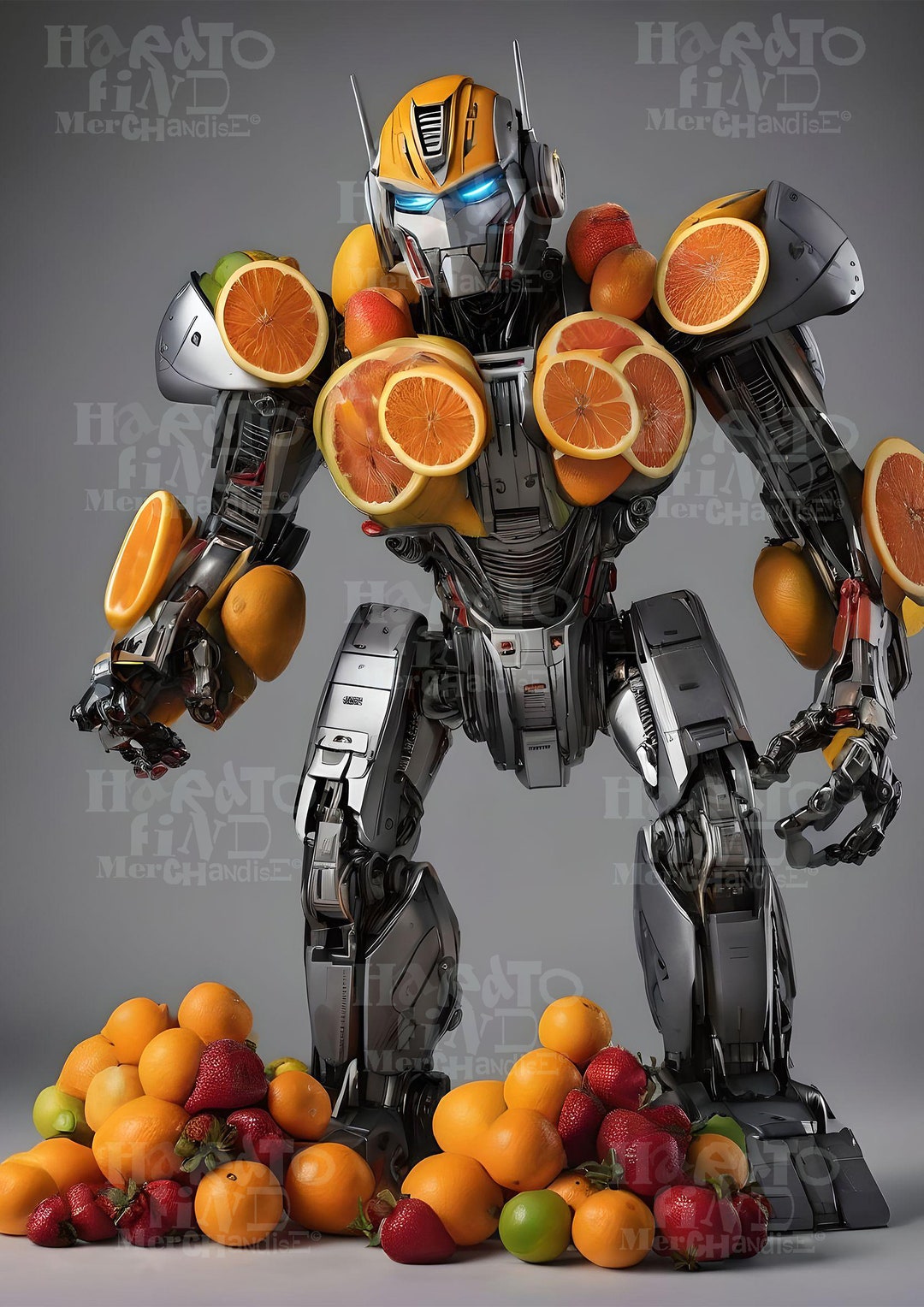 Robot Fruit Figures Wall Art Poster Print A4 Various Styles, Decortive ...