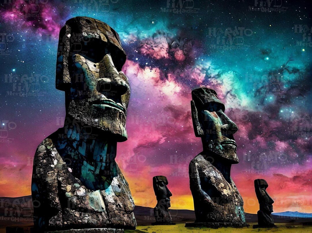 Moai Statues Wall Art Digital Download Poster Print, Canvas Wall Art ...