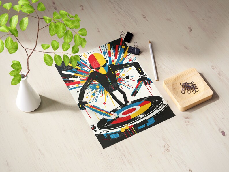 Various Music Wall Art A4 Prints, Vinyl Record, Dj's, Techno Heads ...