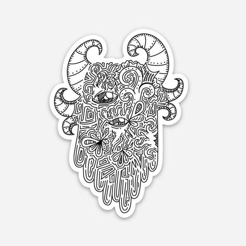 Zentangle, Zentangle Magnet, Monster, Monsters, Cryptid, Groovy Magnet ...