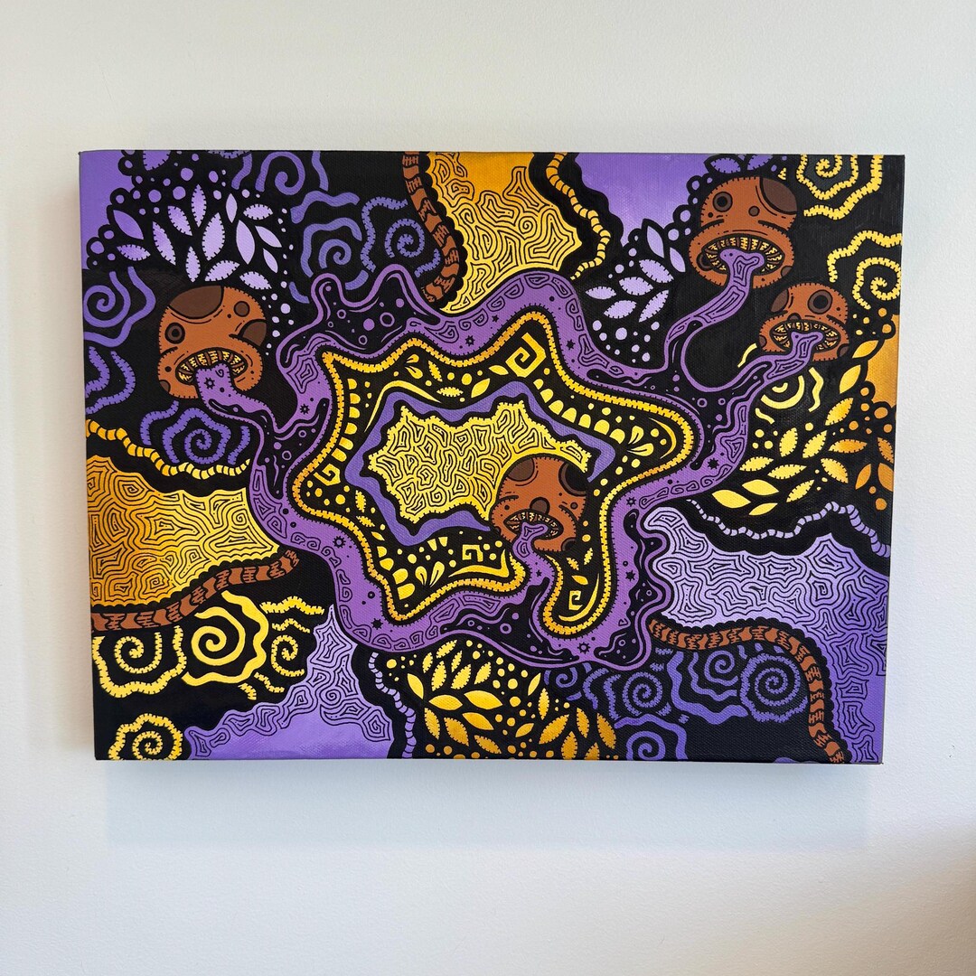 Zentangle Art, Groovy Painting, Mushroom Painting, Acrylic Abstract ...