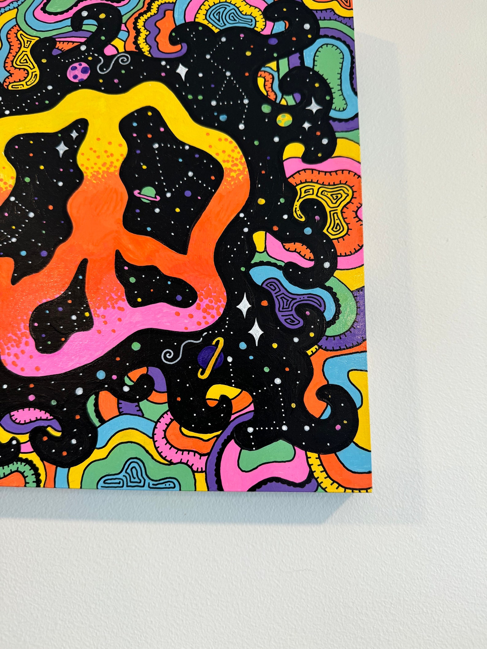 Peace Sign Painting, Outer Space Painting, Wood Painting, Acrylic ...