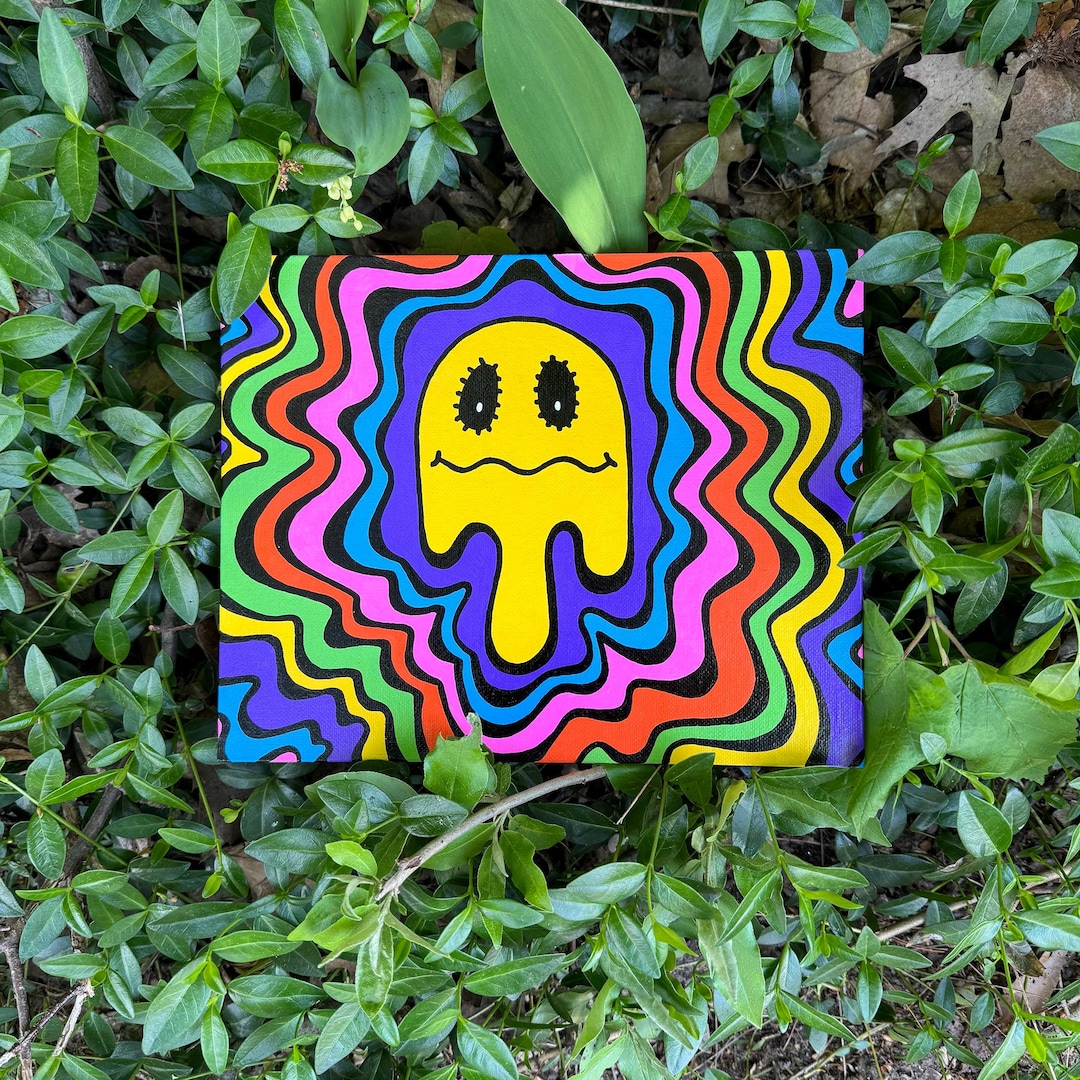 Smiley Face Art, Rainbow Painting, Rainbow Wall Art, Smile Painting ...