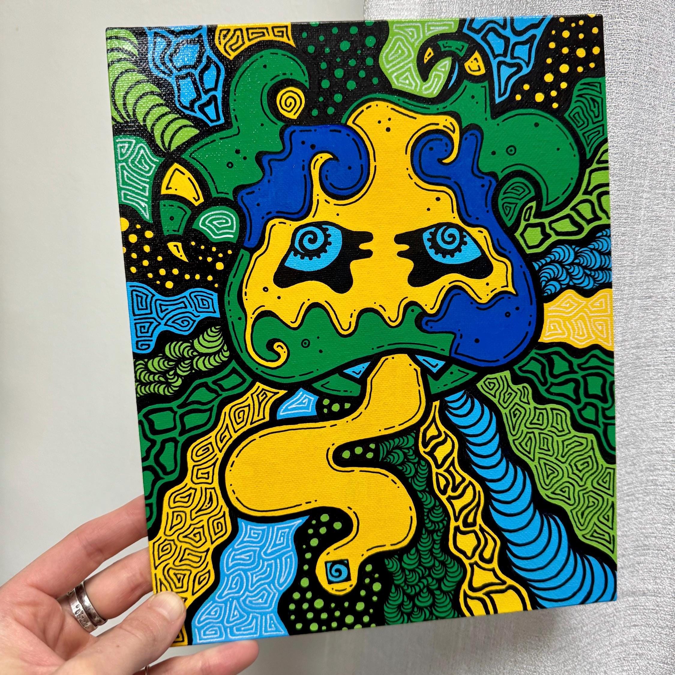 Trippy Art, Rainbow Painting, Rainbow Wall Art, Smile Painting, Rainbow ...