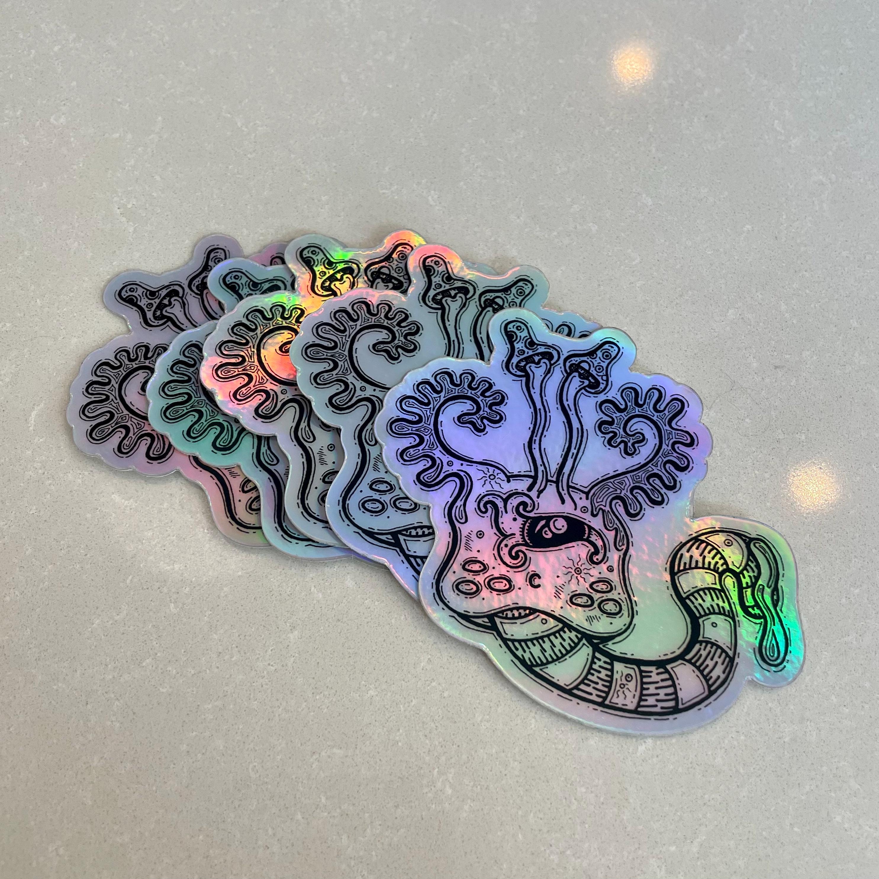 Monster Sticker, Zentangle, Holographic, Whimsical Art, Rainbow Sticker ...