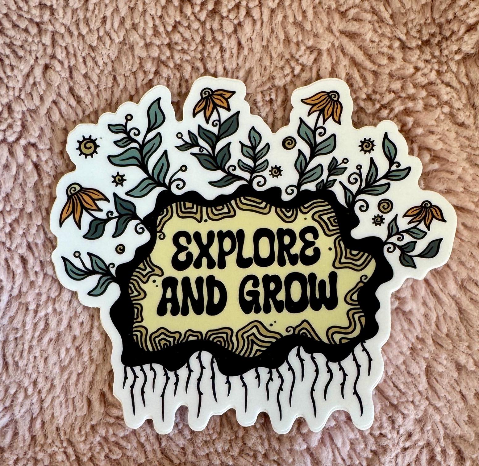 Explore and Grow Sticker, Vinyl Sticker, Outdoor Sticker, Nature ...