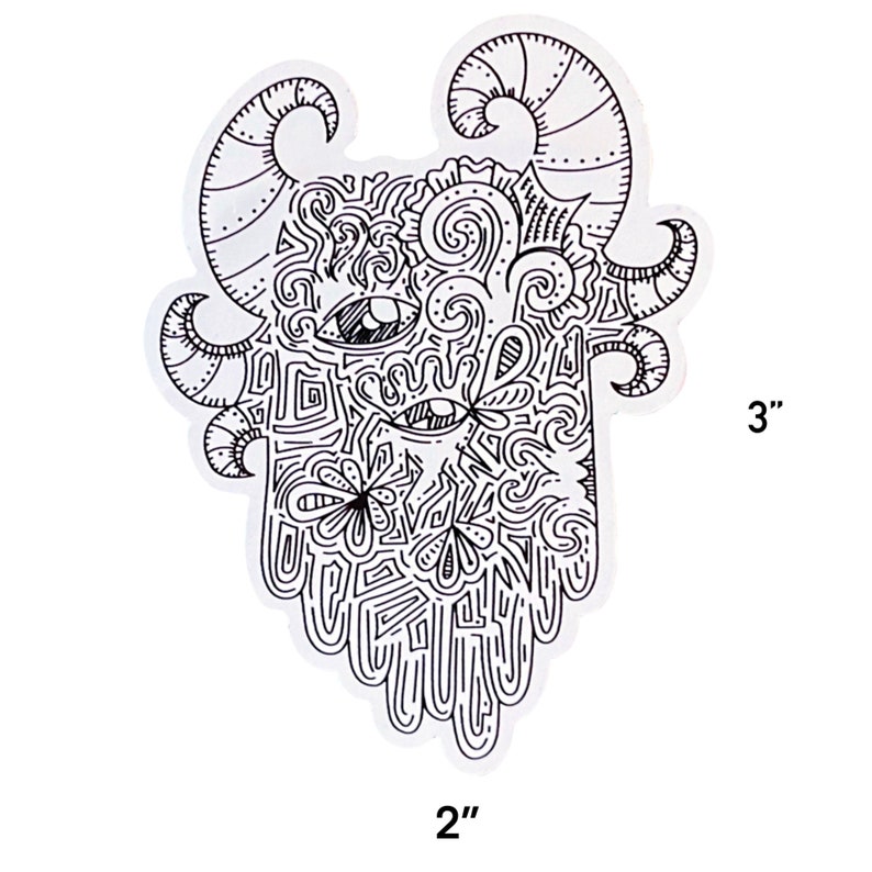 Zentangle, Zentangle Magnet, Monster, Monsters, Cryptid, Groovy Magnet ...