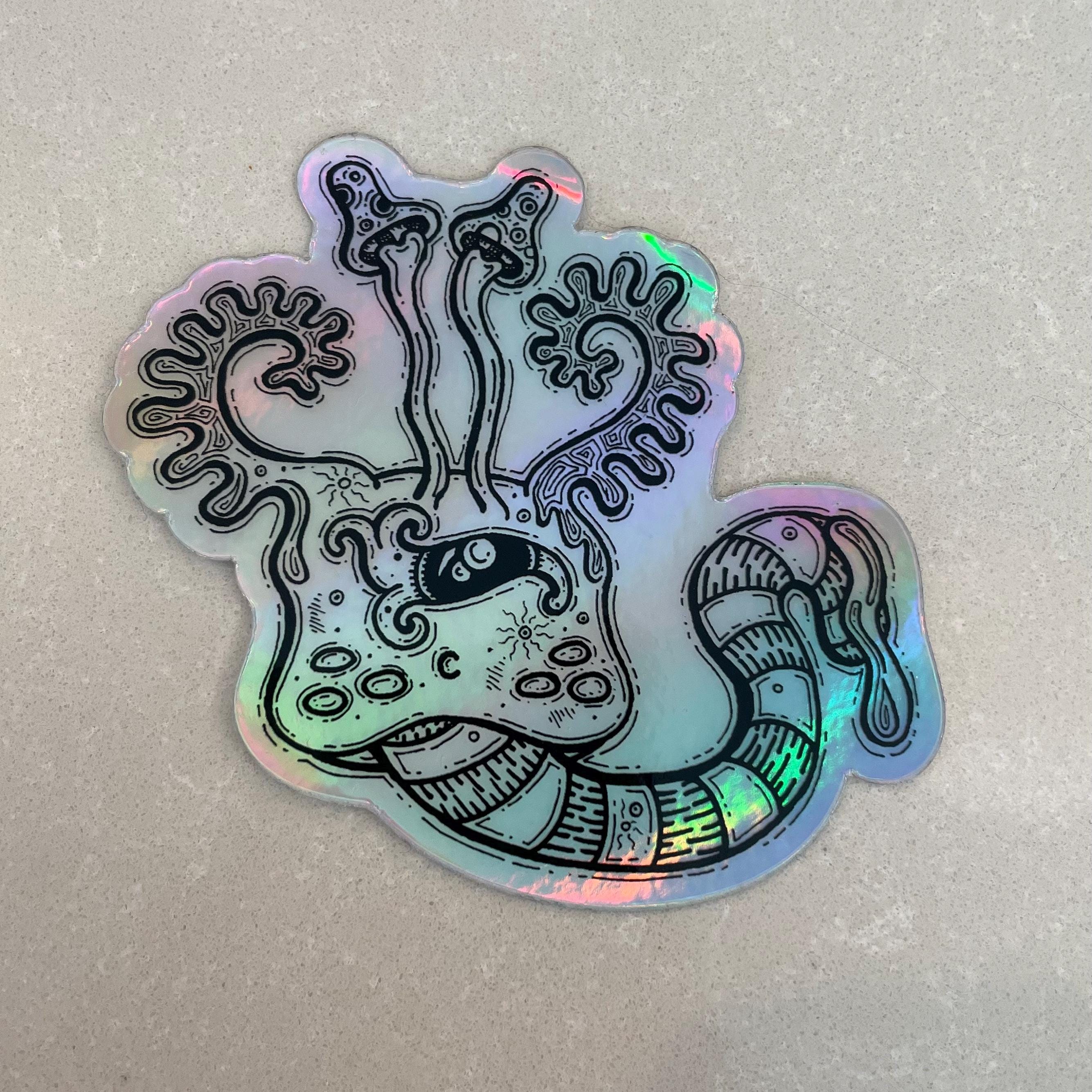 Monster Sticker, Zentangle, Holographic, Whimsical Art, Rainbow Sticker ...