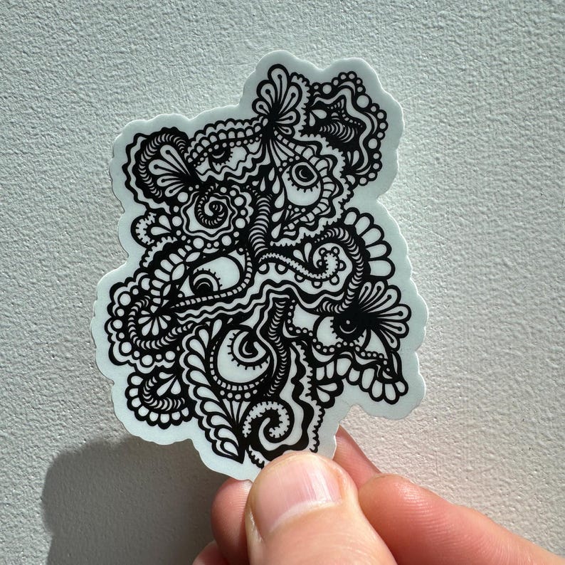Zentangle Sticker, Zentangle Art, Groovy Art, Trippy Sticker, Abstract ...
