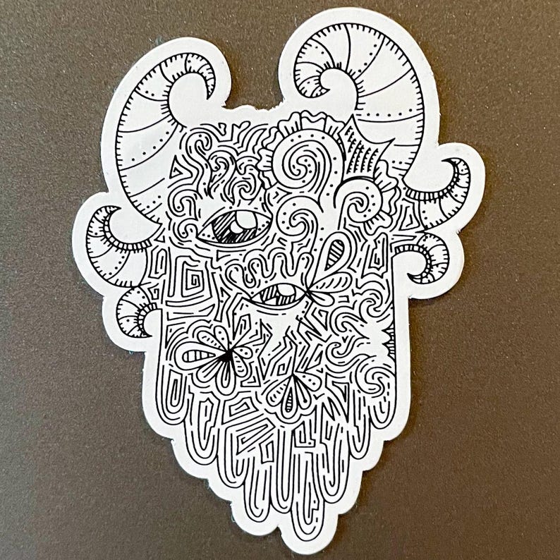 Zentangle, Zentangle Magnet, Monster, Monsters, Cryptid, Groovy Magnet ...