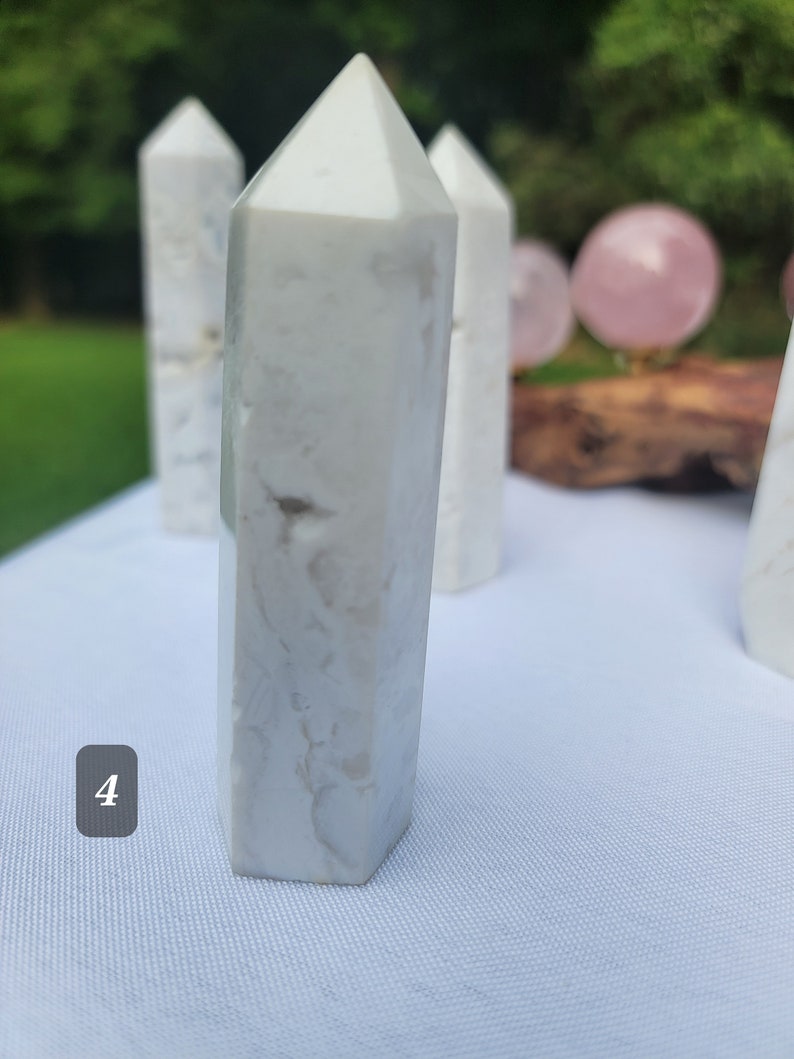 Druzy White Agate Towers - Etsy