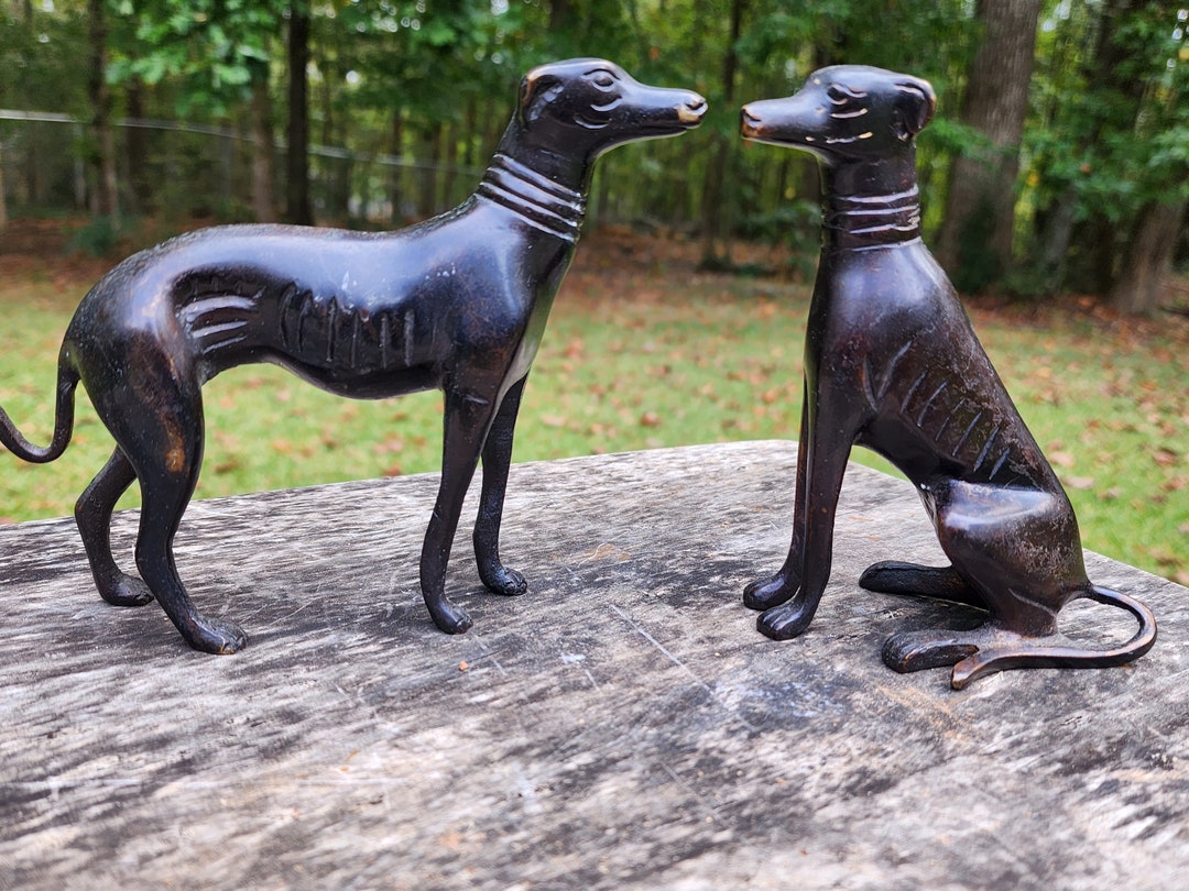 MCM Greyhound Bronze Statue Sculpture | Mid-century Modern Dog ...
