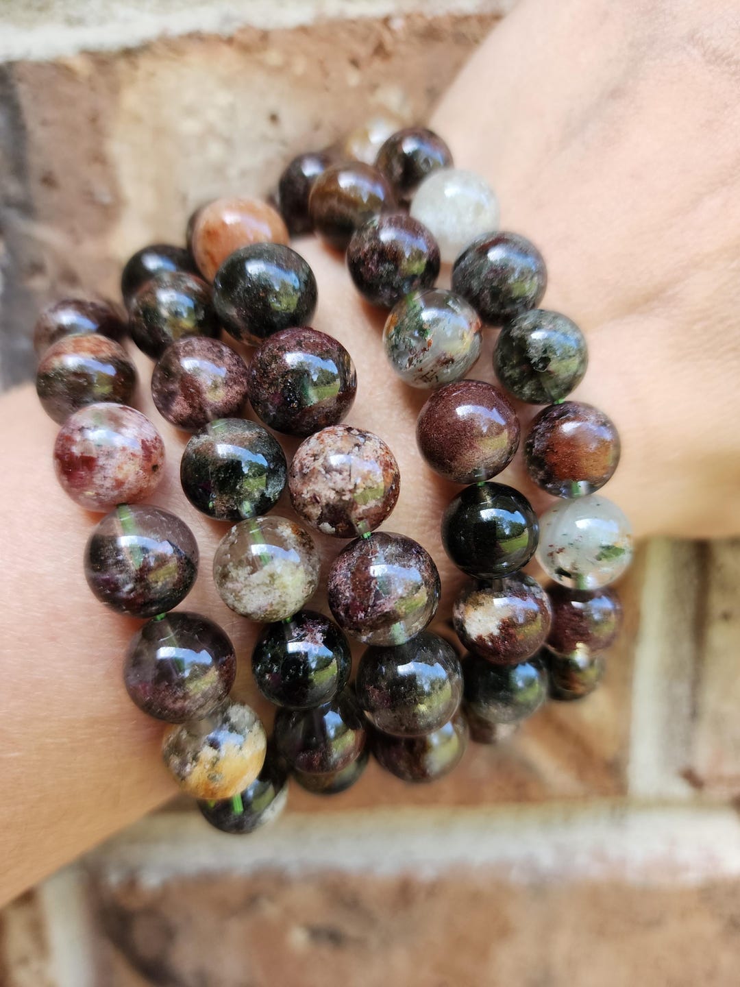 Garden Quartz Beaded Bracelet | 11mm | Lodelite Lodalite Lodolite ...