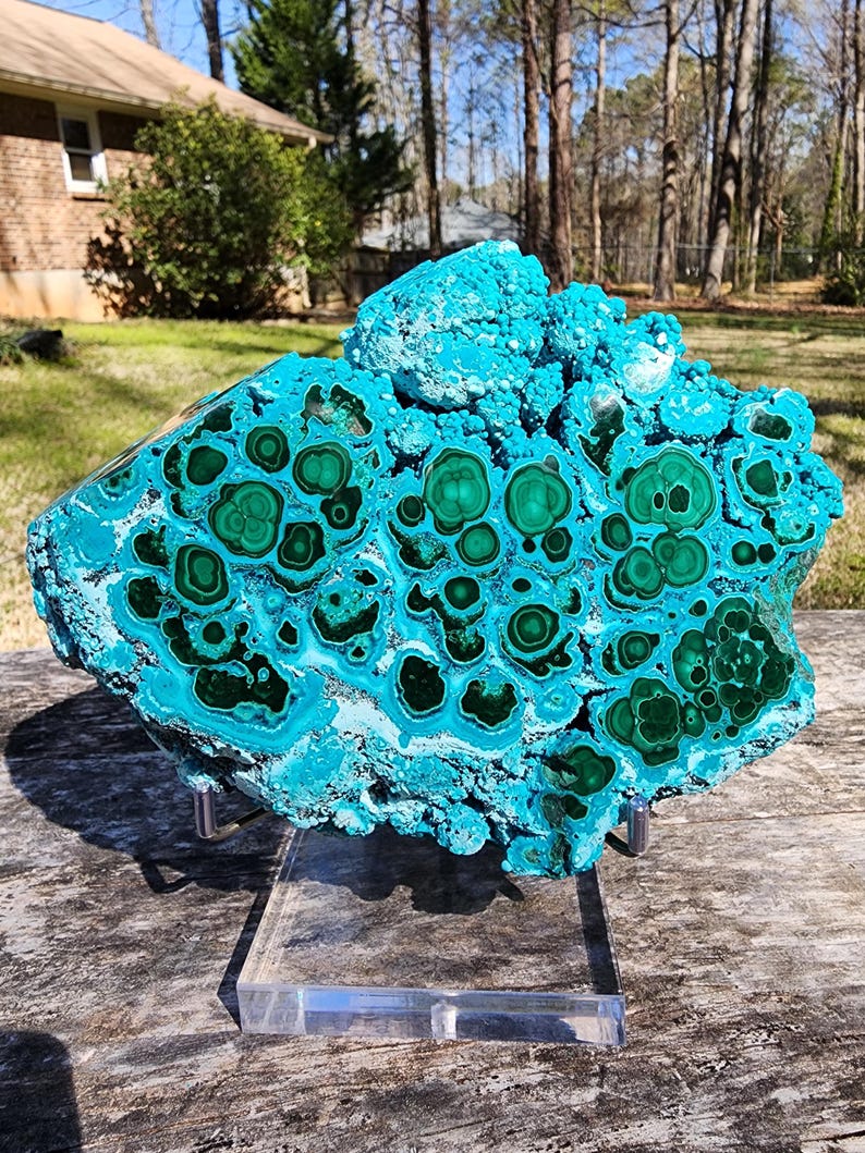 Malachite Chrysocolla Free Form | 2 Pounds 15 Ounces | 6.5x5x1.5 Inches ...