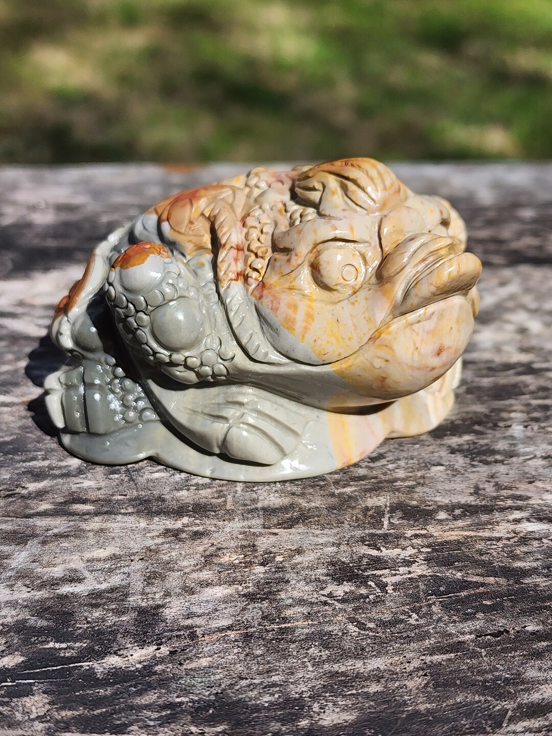 Polychrome Jasper Money Toad | Feng Shui | Jin Chan | Money Frog ...