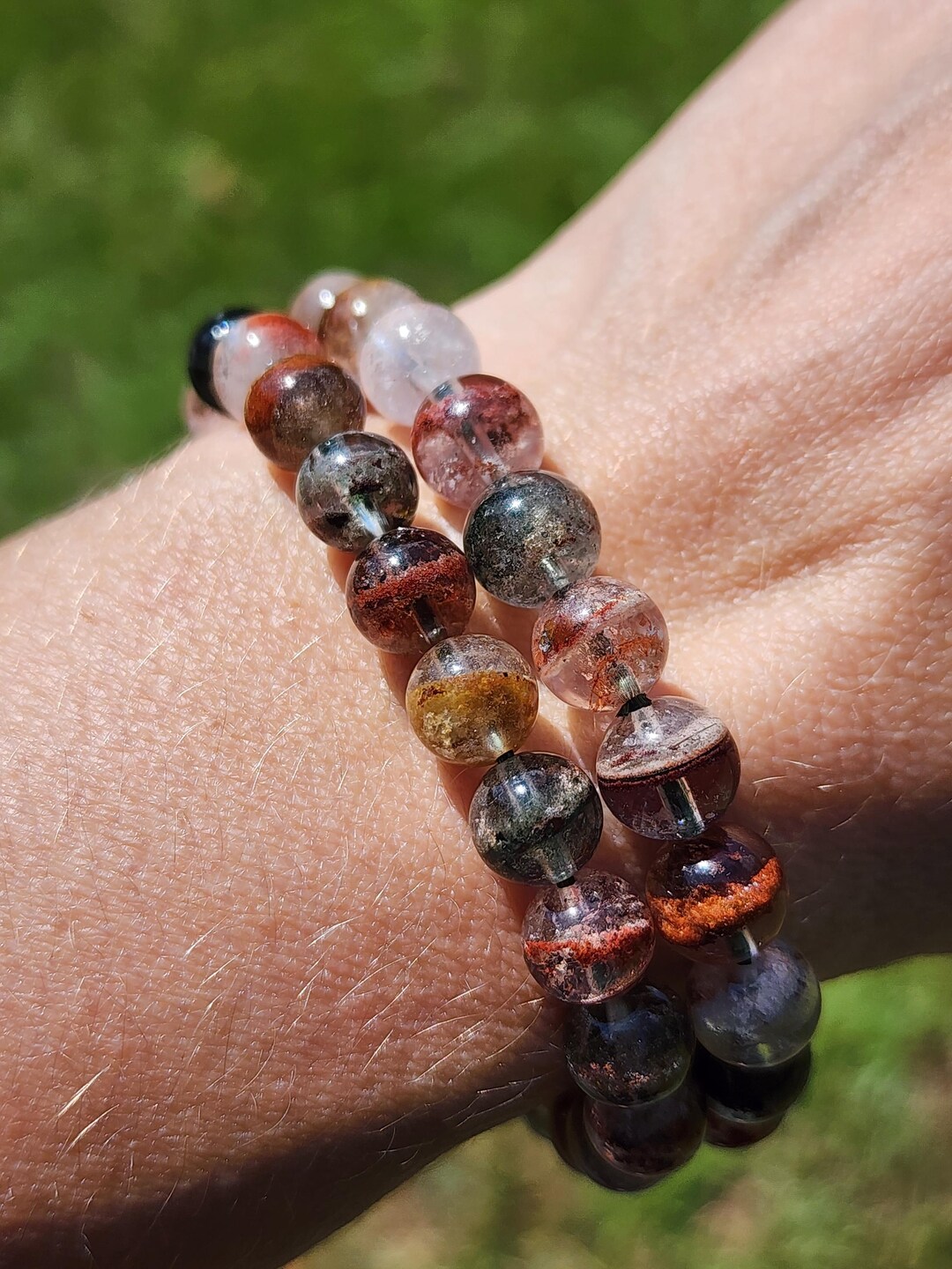 Garden Quartz Beaded Bracelet | 8mm | Lodelite Lodalite Lodolite ...