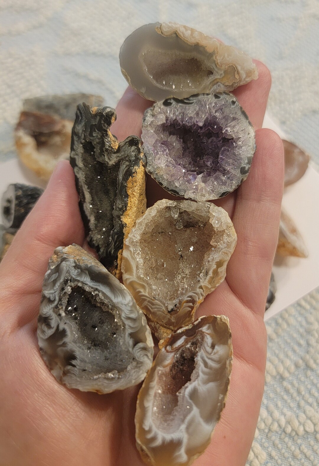 Oco Agate | Sparkly Polished Mini Geodes | Druzy | Geode | Mini ...