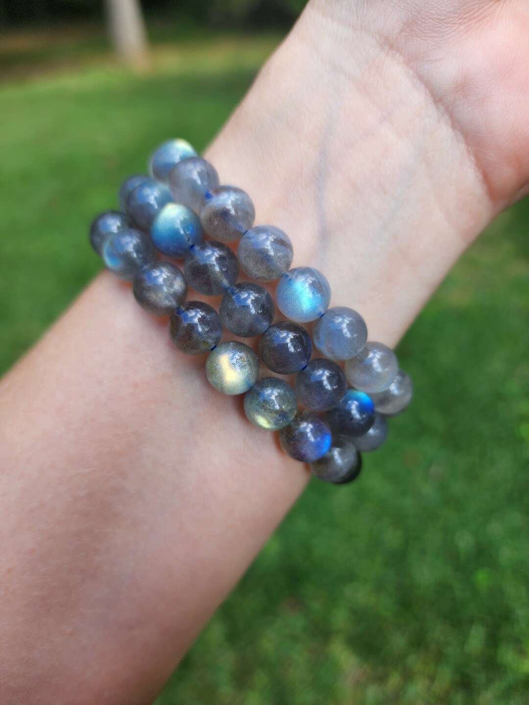 Flashy Labradorite Bracelet | 10mm or 11mm | Crystal Beaded Bracelet - Etsy