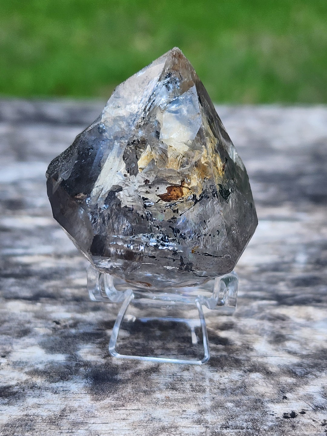 Elestial Quartz Crystal Specimen With Plastic Display Stand 1 - Etsy