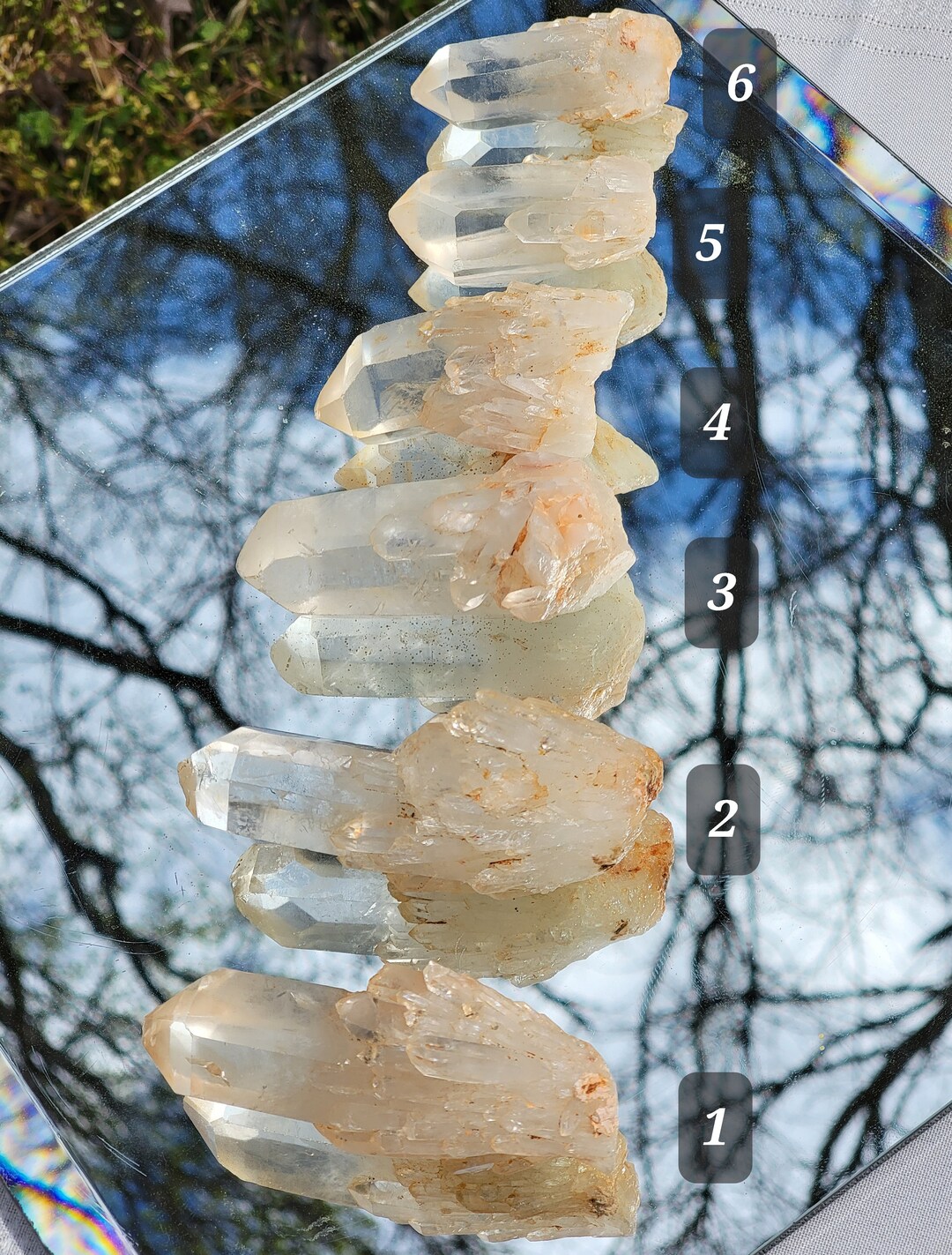 Peach Quartz Crystal Point | Cathedral Formation, Raw Mineral Specimen ...
