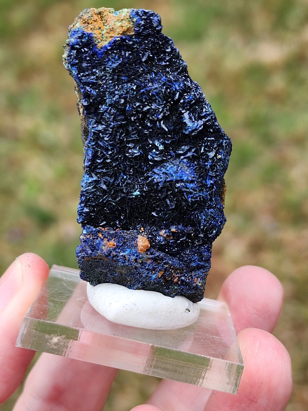 Sparkly Azurite Specimen With Display Tray and Museum Putty - Etsy
