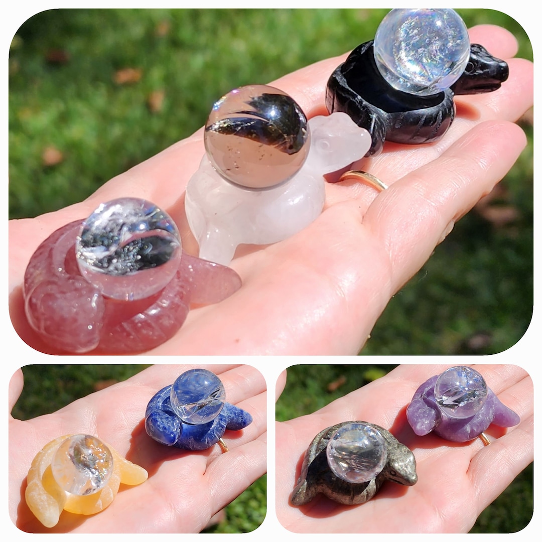 Carved Crystal Snake Mini Sphere Holder With or Without Quartz Mini ...